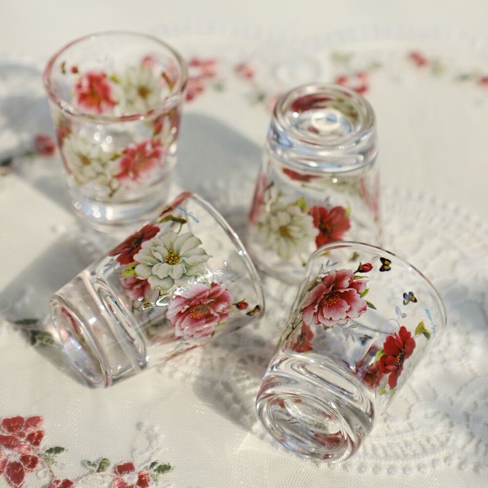 빈티지 레트로 압화 소주잔 45ml 4P세트 - 감도 깊은 취향 셀렉트샵 29CM