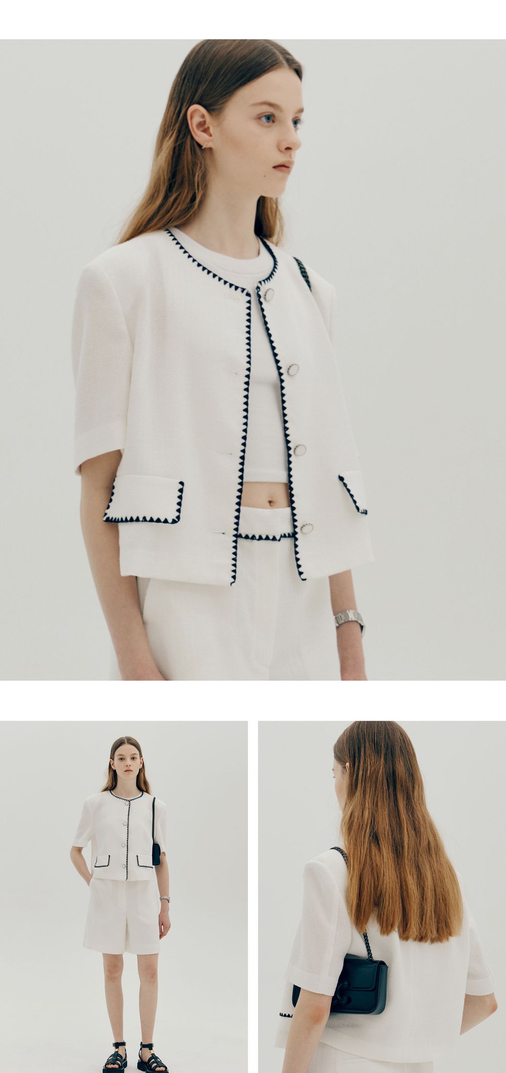 Tweed embroidery jacket - White - 감도 깊은 취향 셀렉트샵 29CM