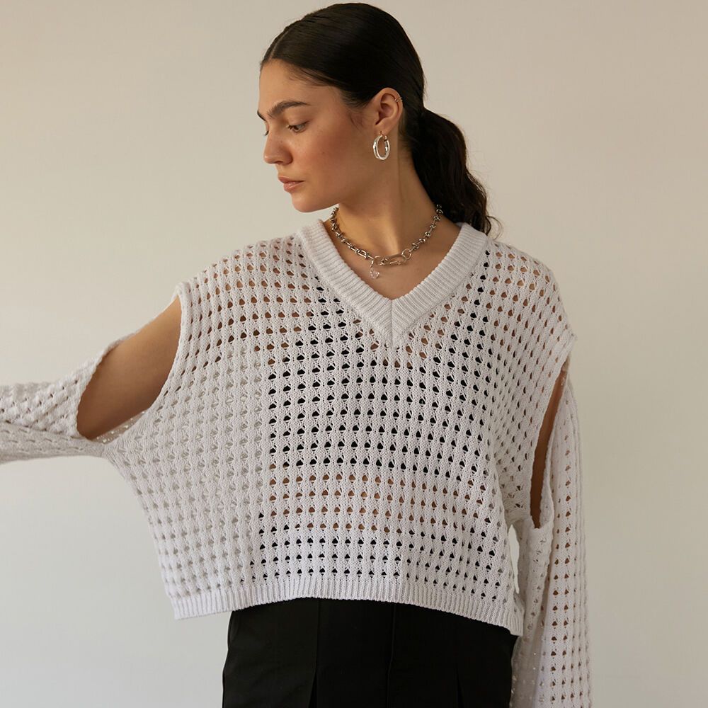 Honey Net Cut-out Knit / White - 감도 깊은 취향 셀렉트샵 29CM