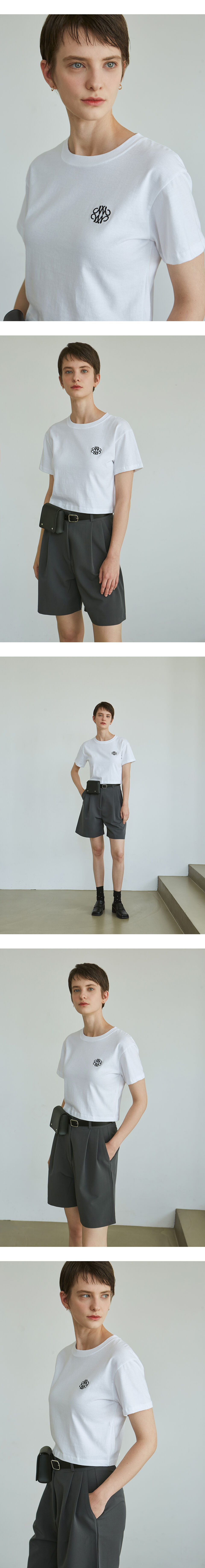 NICOLE CROP HALF TEE_WHITE - 감도 깊은 취향 셀렉트샵 29CM