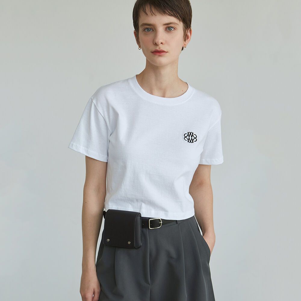 NICOLE CROP HALF TEE_WHITE - 감도 깊은 취향 셀렉트샵 29CM