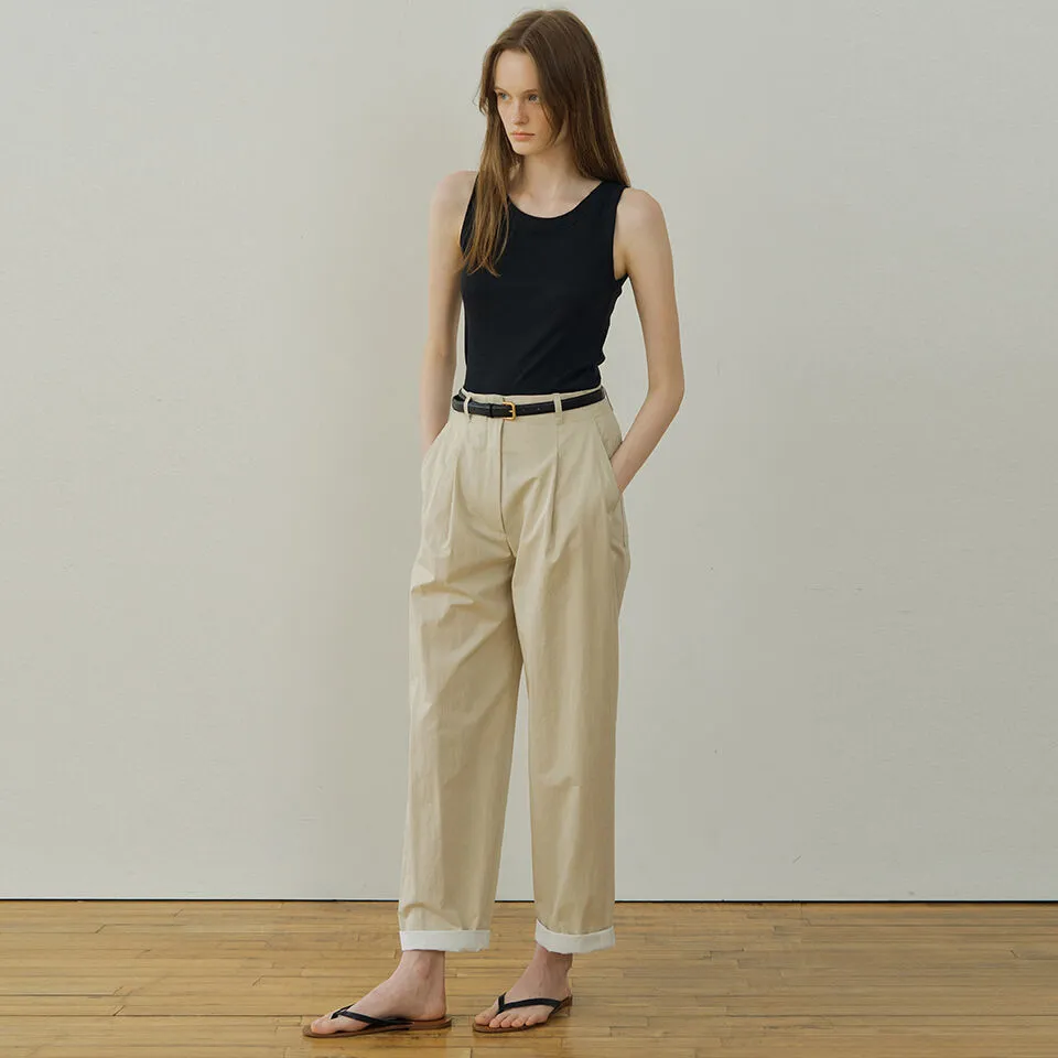 roll-up tuck pants (light beige) - 감도 깊은 취향 셀렉트샵 29CM