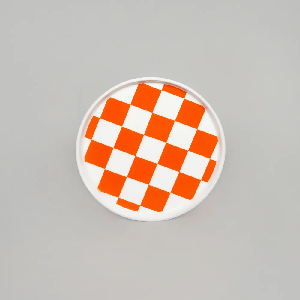 Orange Checkerboard Pattern Plate - 감도 깊은 취향 셀렉트샵 29CM