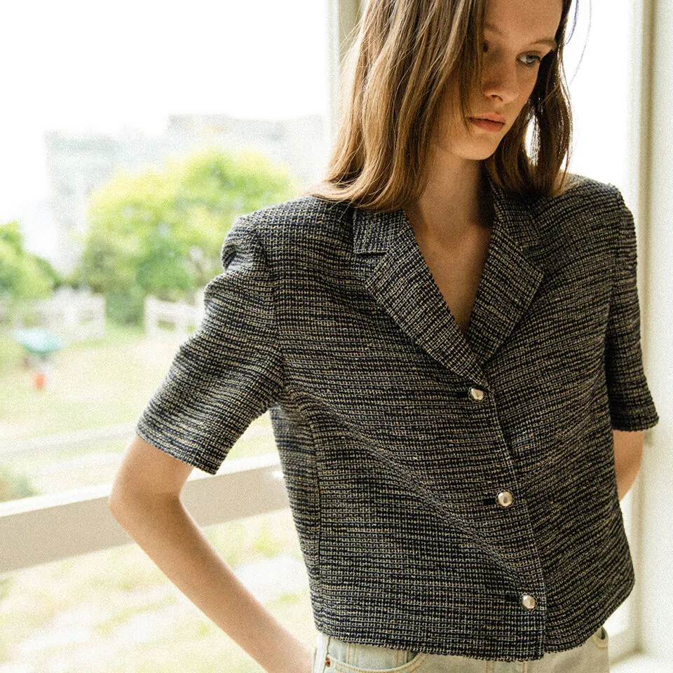 summer tweed jacket (navy) - 감도 깊은 취향 셀렉트샵 29CM