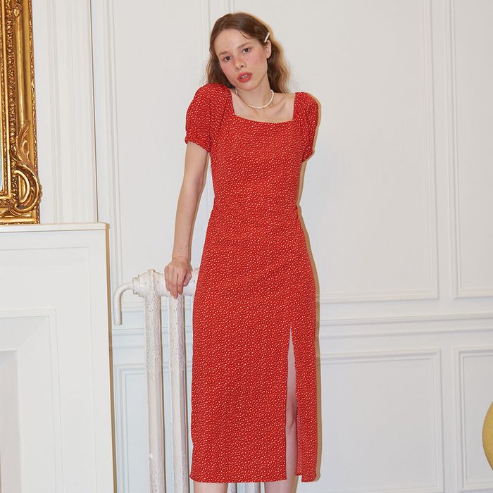 Square Neck Back Open Dress_ Red - 감도 깊은 취향 셀렉트샵 29CM
