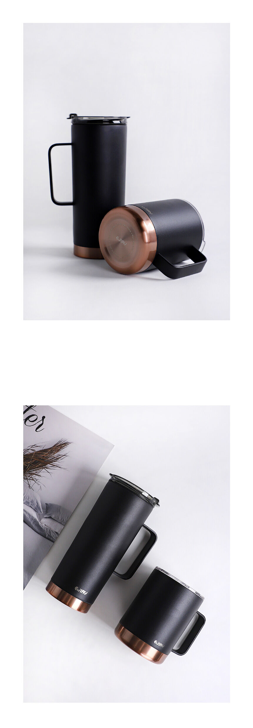 블랑 손잡이 텀블러 600ml 매트블랙(빨대+청소솔 증정) - 감도 깊은 취향 셀렉트샵 29CM