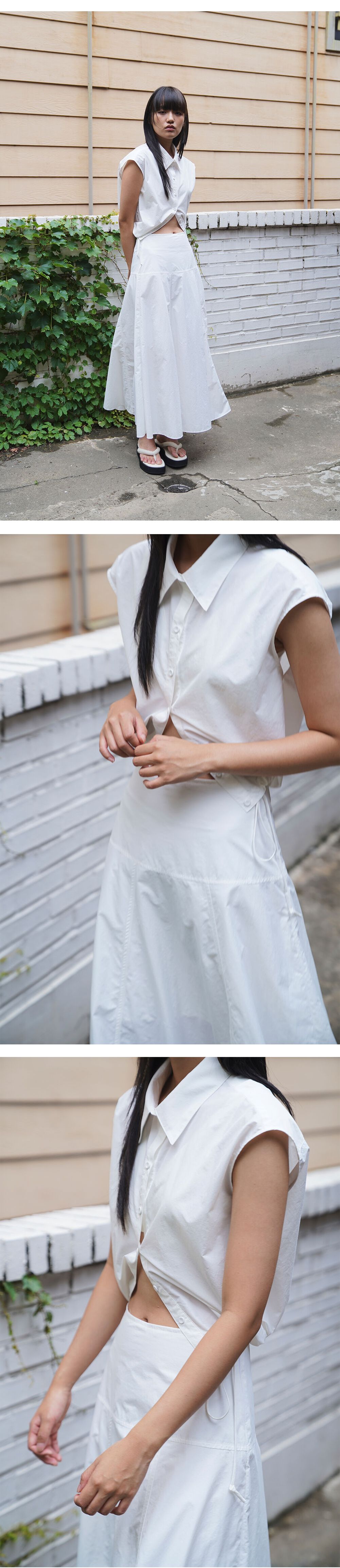 r e Cotton De String Shirts_White - 감도 깊은 취향 셀렉트샵 29CM