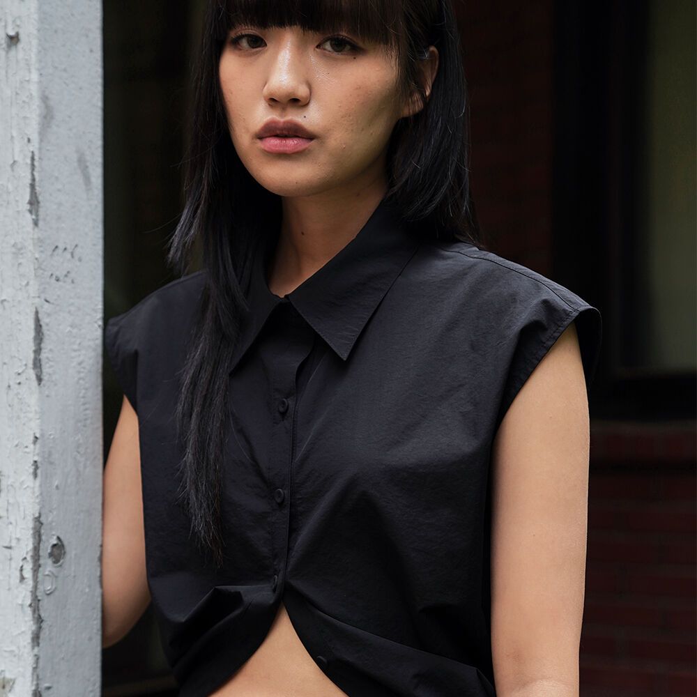 r e Cotton De String Shirts_Black - 감도 깊은 취향 셀렉트샵 29CM