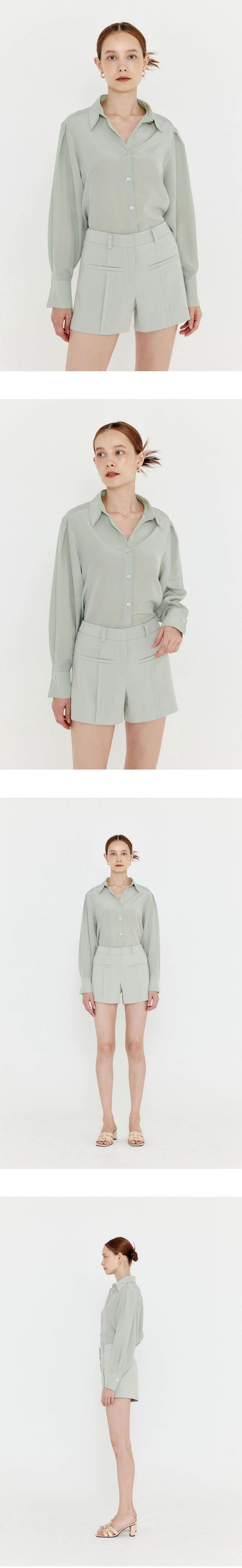 WIDE PIN-TUCK SHORTS-SAGE - 감도 깊은 취향 셀렉트샵 29CM