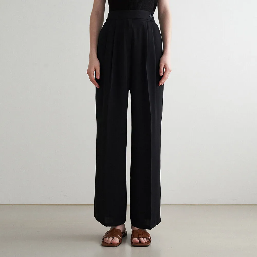 Summer pintuck wide slacks - black - 감도 깊은 취향 셀렉트샵 29CM