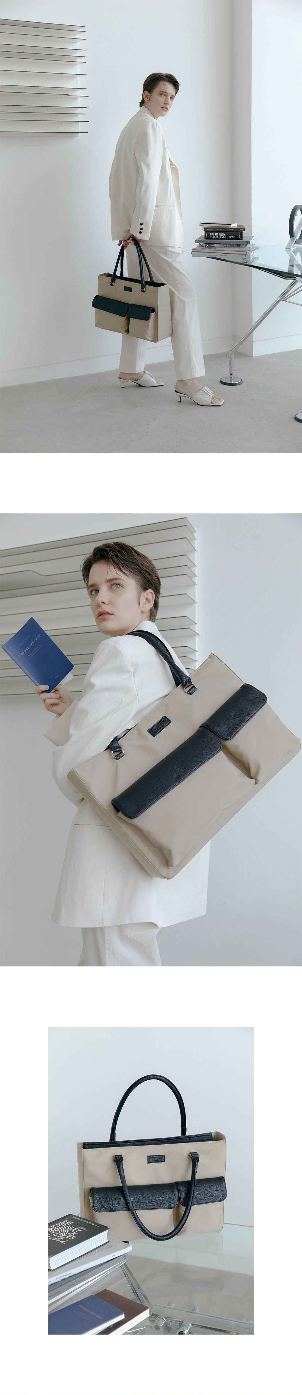 TWO POCKET BAG(BEIGE BLACK) - 감도 깊은 취향 셀렉트샵 29CM