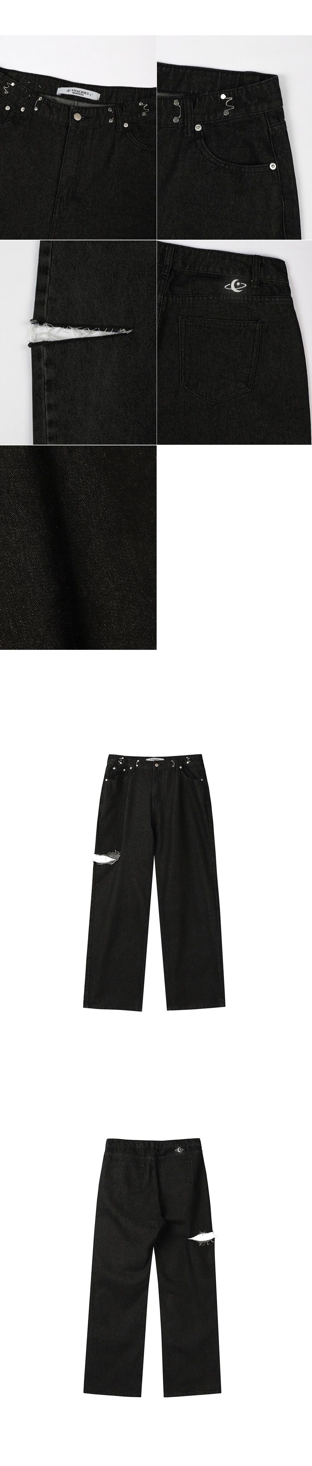 Buckle Damage Wide Pants BLACK - 감도 깊은 취향 셀렉트샵 29CM