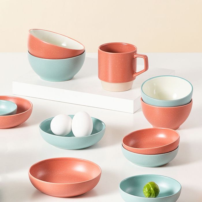 [로얄포드]코타컬러 디너세트 12P_모닝블루/이브닝코랄 - 감도 깊은 취향 셀렉트샵 29CM