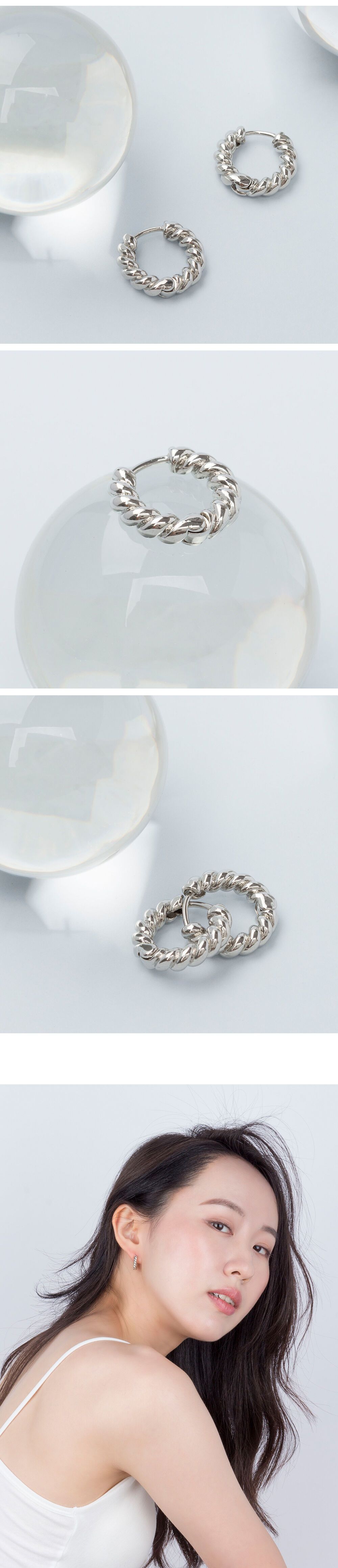 Bold midi twist ring earring S [볼드 미디 트위스트 링 귀걸이 S] - 감도 깊은 취향 셀렉트샵 29CM