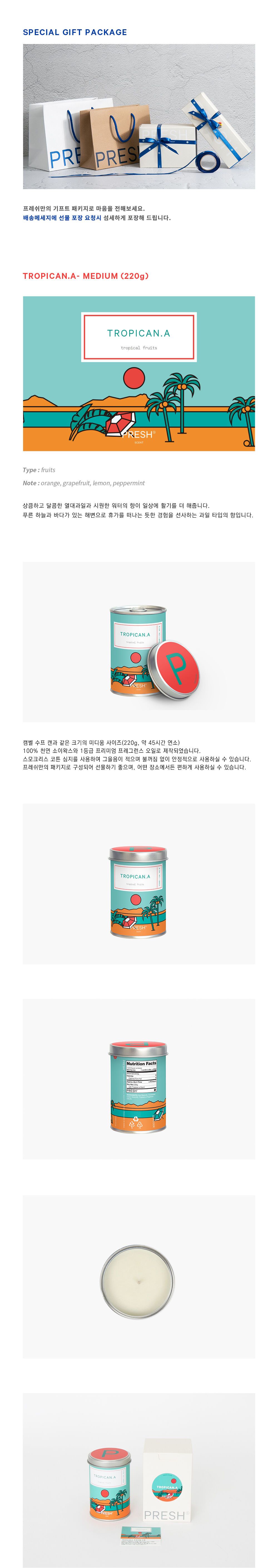 PRESH 캔들 TROPICAN.A 트로피칼 미디엄(220g) 향초 - 감도 깊은 취향 셀렉트샵 29CM