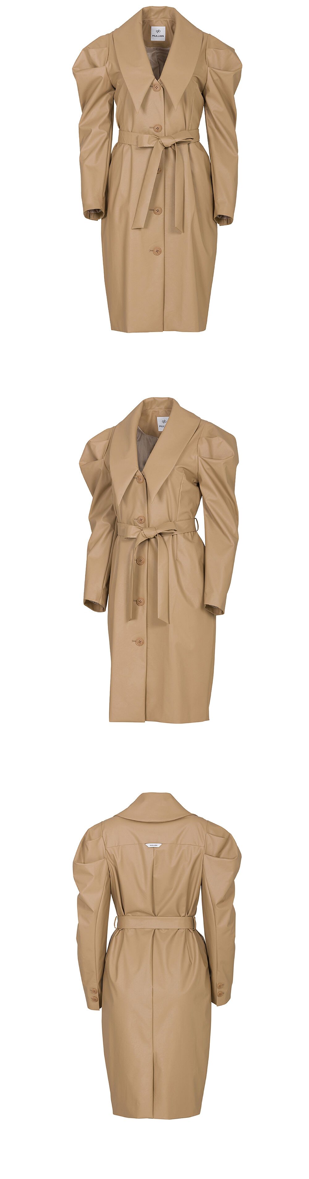 LEATHER BIG COLLAR PUFF JACKET - sand beige - 감도 깊은 취향 셀렉트샵 29CM