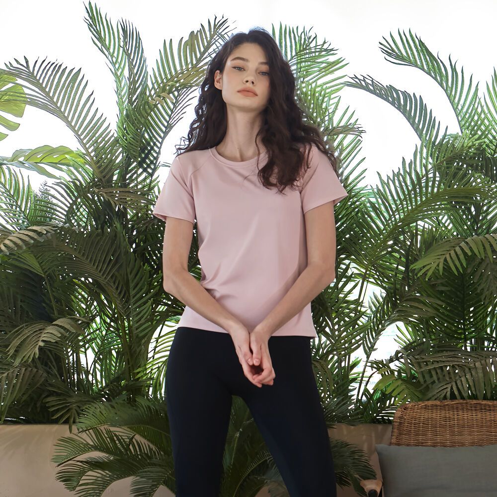여성 요가복 DEVI-T0083-밀크핑크 필라테스 쿨링 래글런 숏슬리브 - 감도 깊은 취향 셀렉트샵 29CM