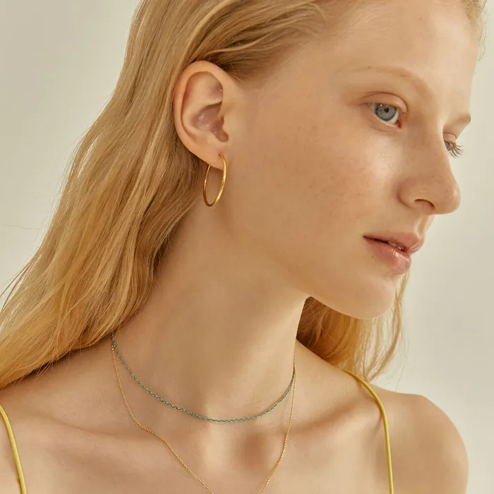 [정은채 착용] 실버 파이프 후프 링 귀걸이(3SIZE) #LSE13 - 감도 깊은 취향 셀렉트샵 29CM