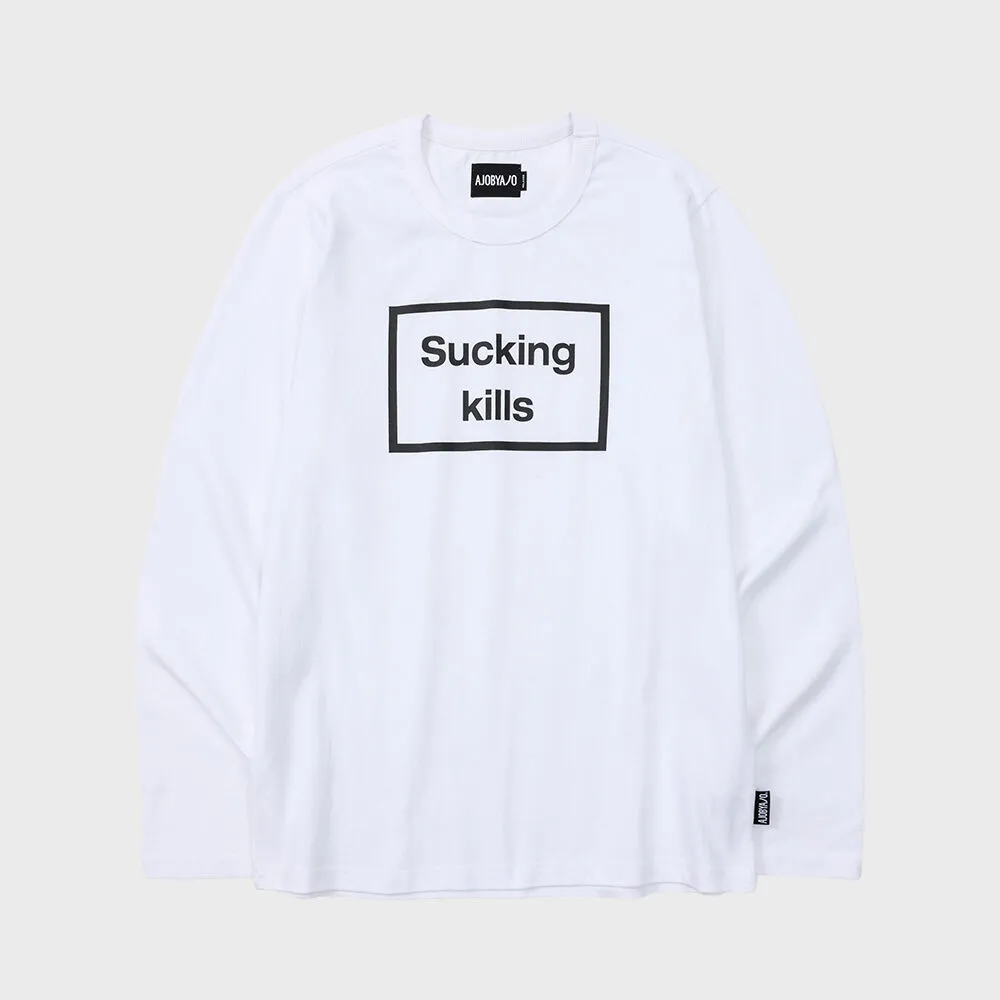 Warning Long Sleeves T-Shirt [WHITE] - 감도 깊은 취향 셀렉트샵 29CM