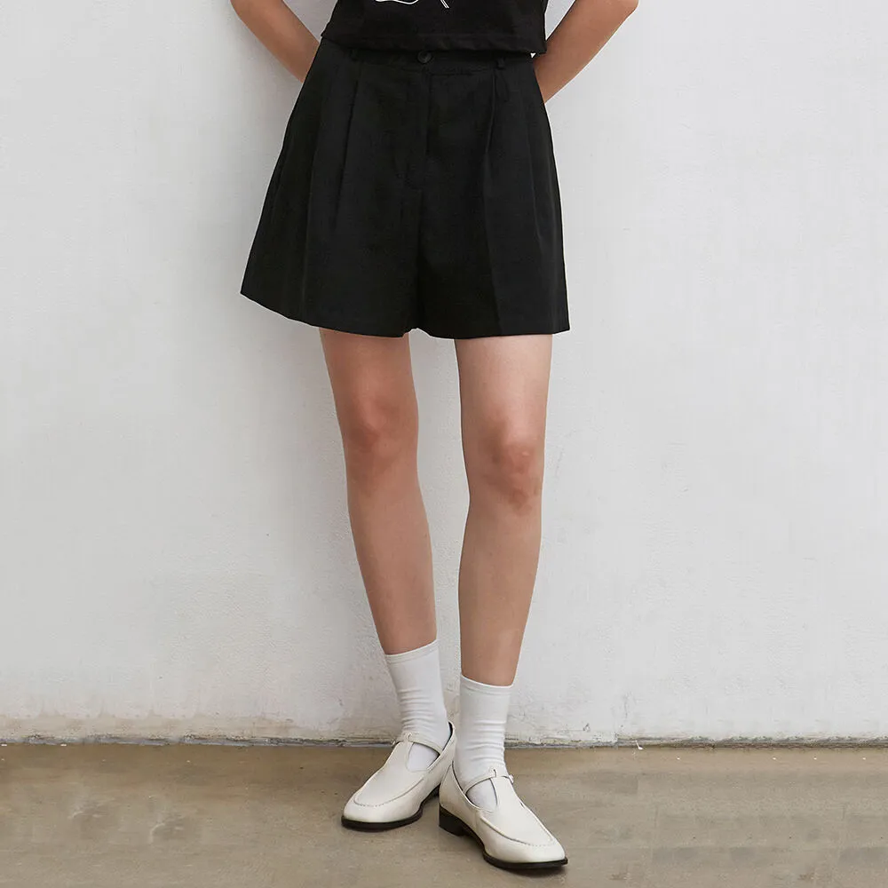 TWO PINTUCK SHORT PANTS_BLACK - 감도 깊은 취향 셀렉트샵 29CM