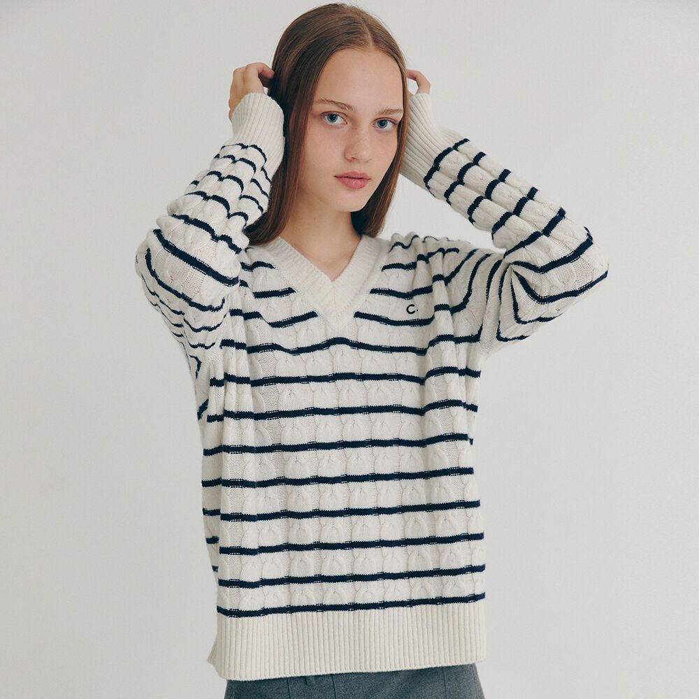 [22FW clove] French Striped Knit (Ivory) - 감도 깊은 취향 셀렉트샵 29CM
