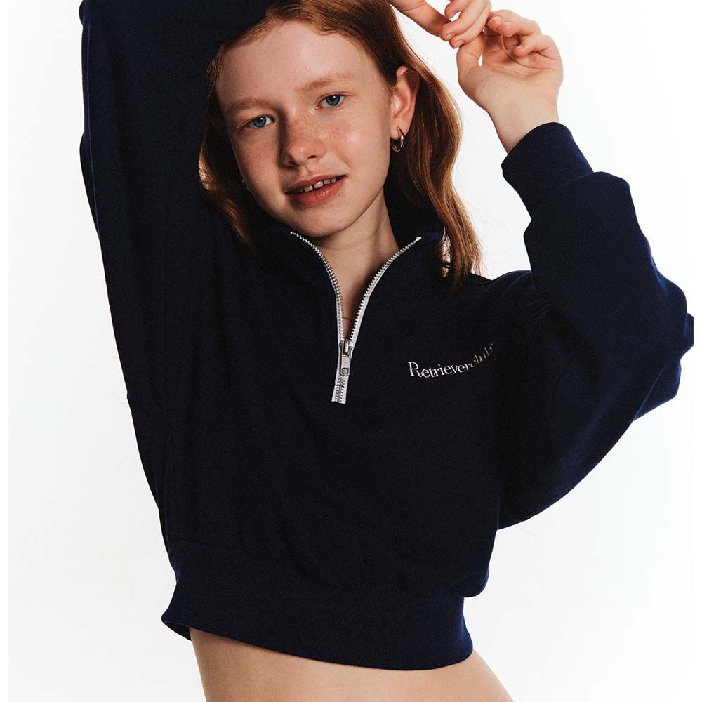 CHAMBERI CROP HALF ZIP-UP [NAVY] - 감도 깊은 취향 셀렉트샵 29CM