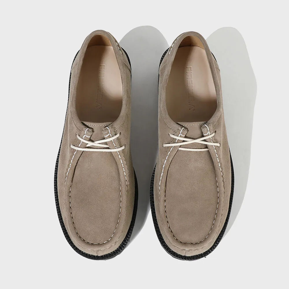 [주문제작] 볼드쉐입 4.7CM 스웨이드 모크슈즈 9009-QS / ASH BEIGE - Vibram - 감도 깊은 취향 ...