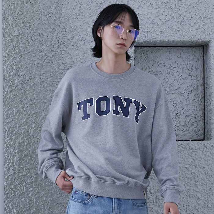 토니 2도 나염 로고 맨투맨 멜란지 그레이 - 감도 깊은 취향 셀렉트샵 29CM