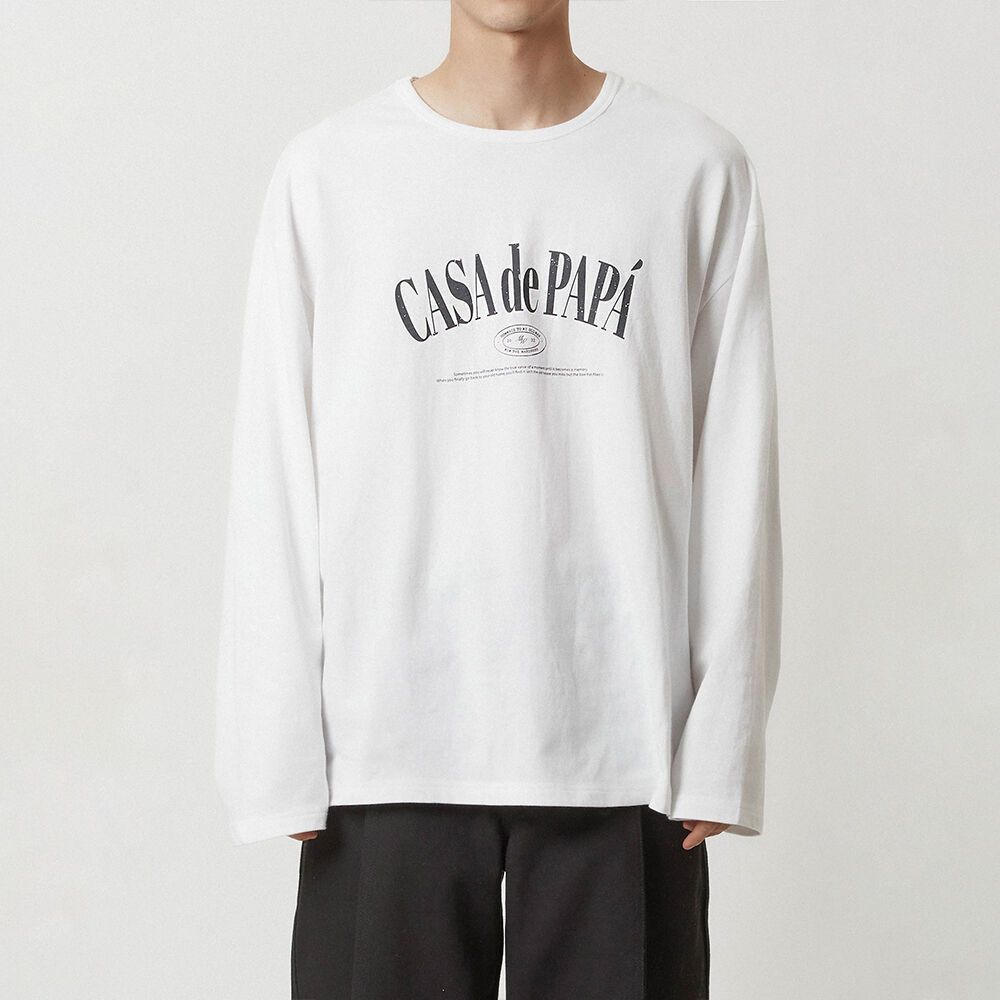 PAPA LONG SLEEVE T-SHIRT_WHITE - 감도 깊은 취향 셀렉트샵 29CM