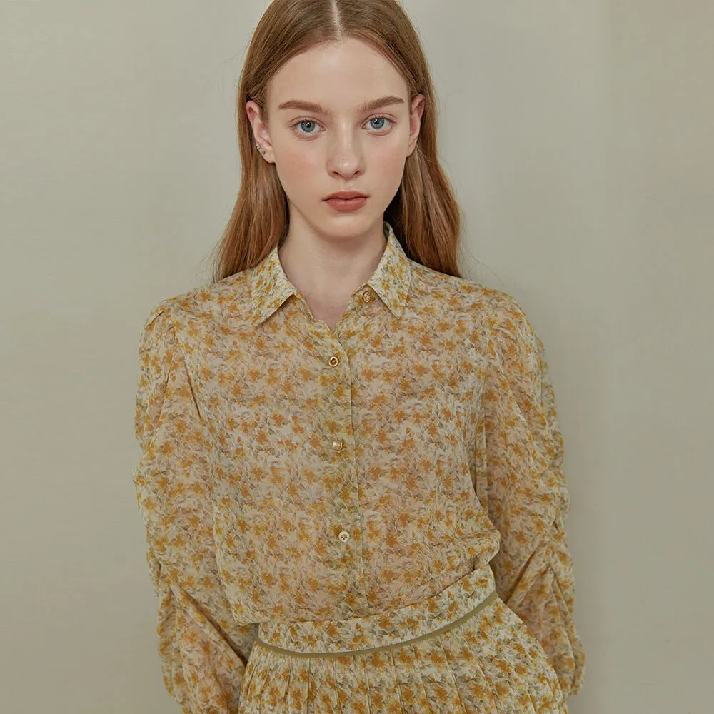FLOWER PUFF SHIRRING BLOUSE_YELLOW - 감도 깊은 취향 셀렉트샵 29CM