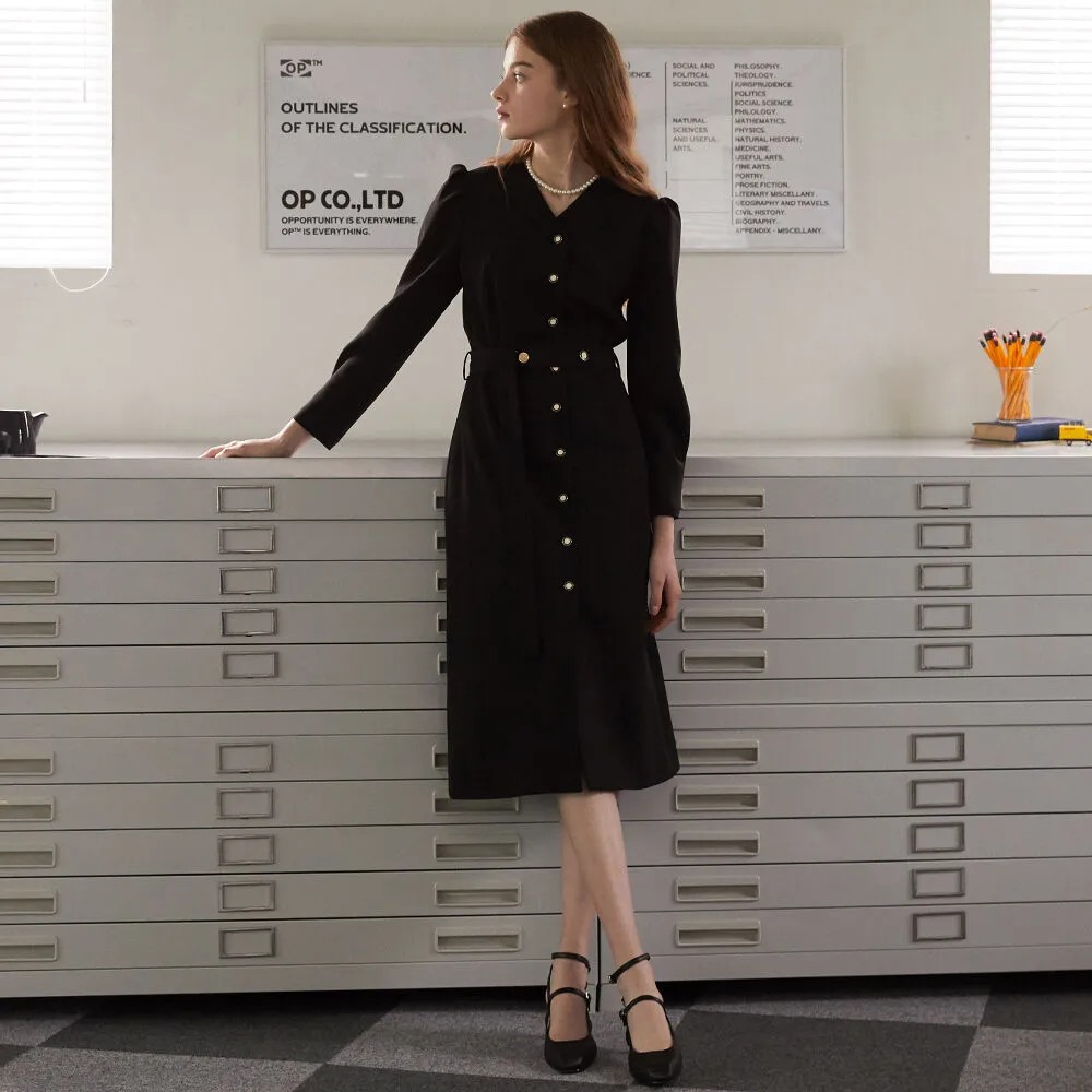 Anna v neck dress BK - 감도 깊은 취향 셀렉트샵 29CM