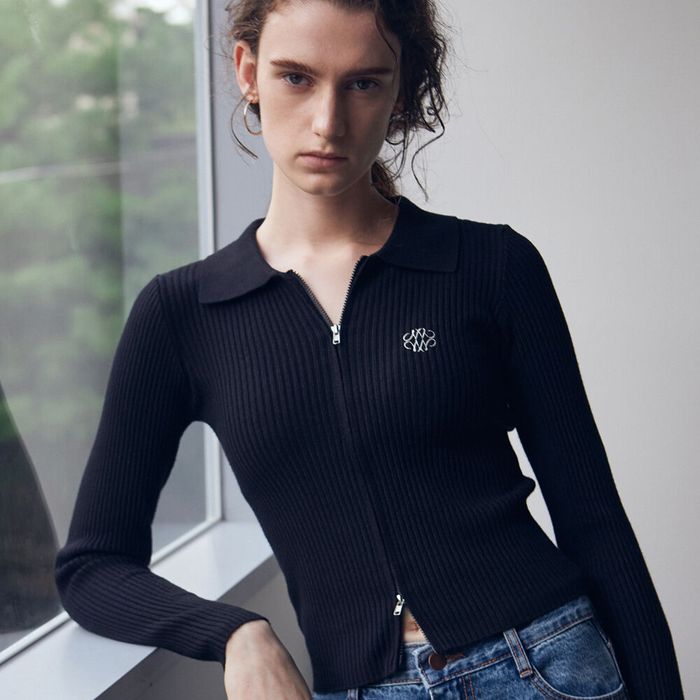 NICOLE RIBBED TWO WAY ZIP UP KNIT_BLACK - 감도 깊은 취향 셀렉트샵 29CM