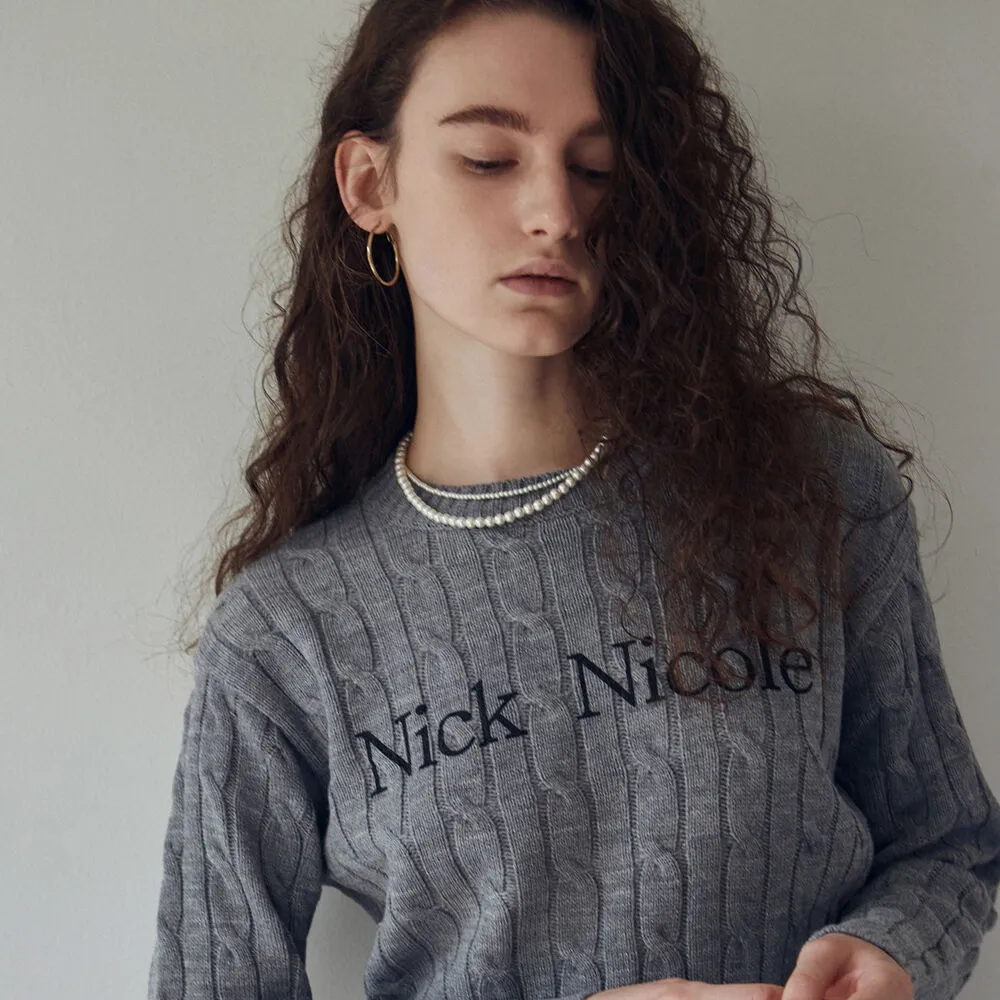 NICOLE CABLE CROP KNIT_GRAY - 감도 깊은 취향 셀렉트샵 29CM