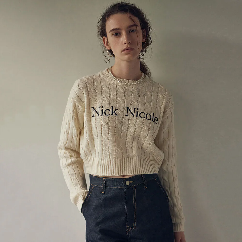 NICOLE CABLE CROP KNIT_CREAM - 감도 깊은 취향 셀렉트샵 29CM