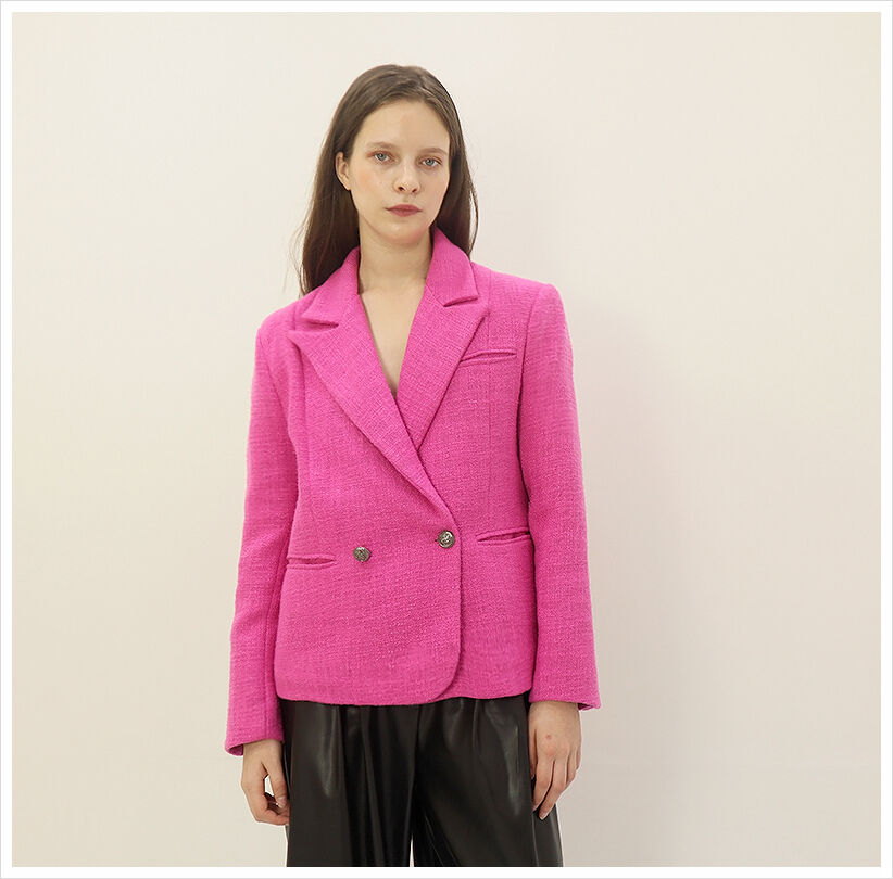 오버핏 트위드 핑크 자켓 Over Fit Tweed Pink Jk 감도 깊은 취향 셀렉트샵 29cm