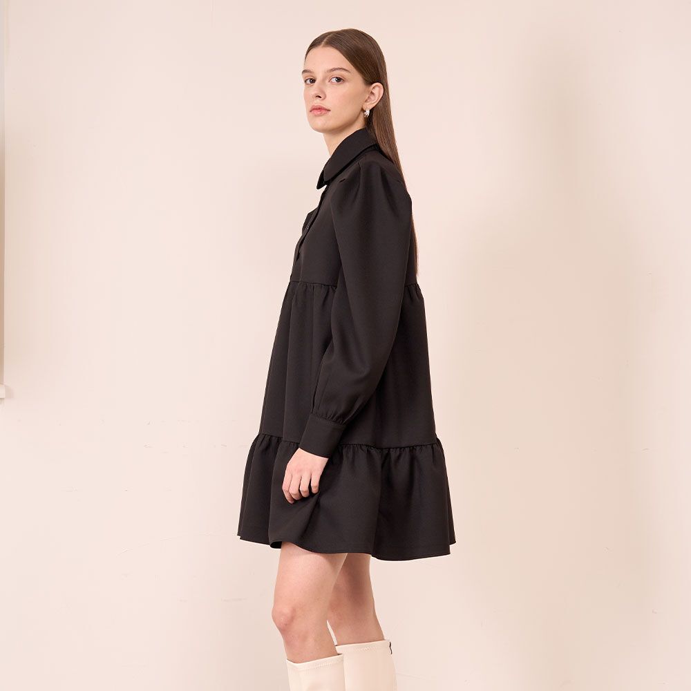 셔링 셔츠 원피스 블랙 [T23] - 감도 깊은 취향 셀렉트샵 29CM