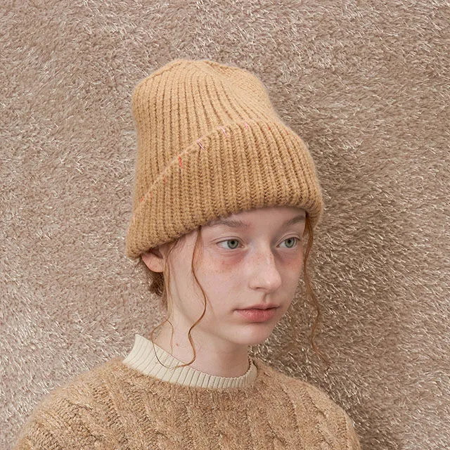 Hand Stiched Knit Beanie - Beige - 감도 깊은 취향 셀렉트샵 29CM