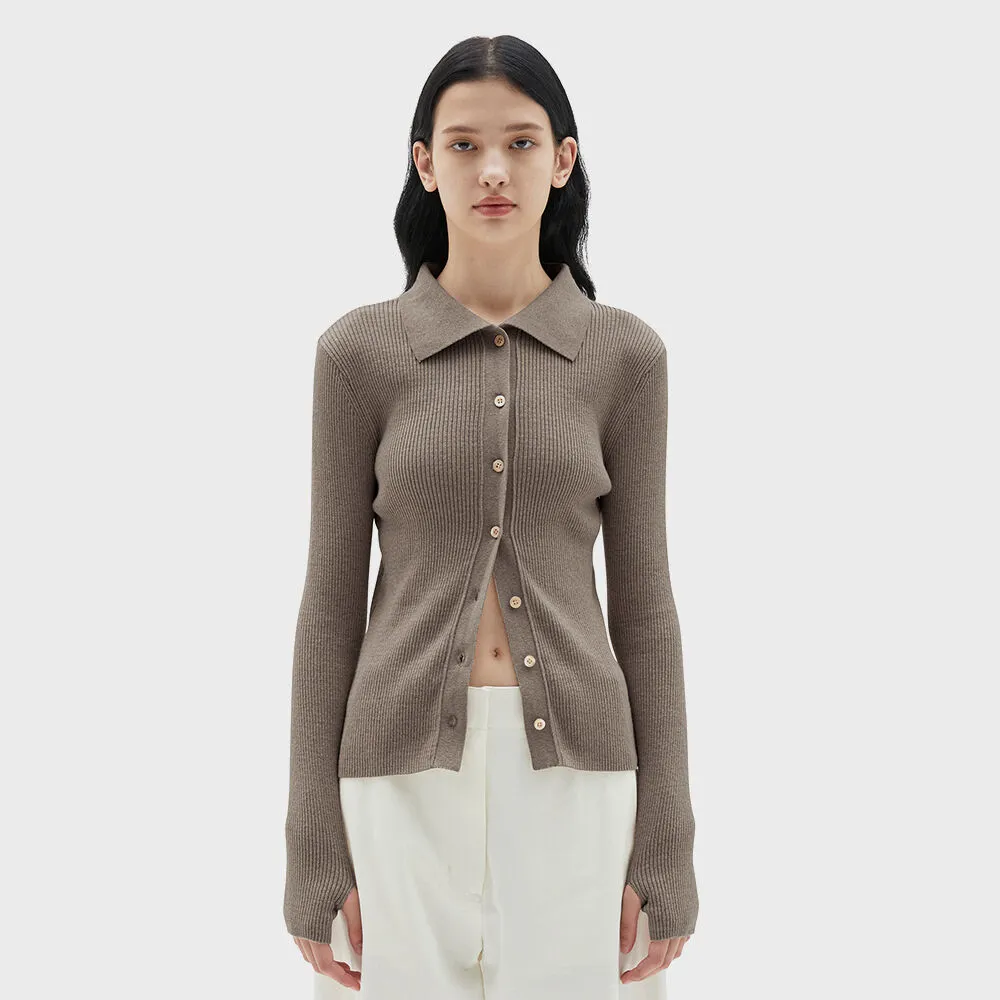 22FW W COLLAR CARDIGAN(BROWN) - 감도 깊은 취향 셀렉트샵 29CM