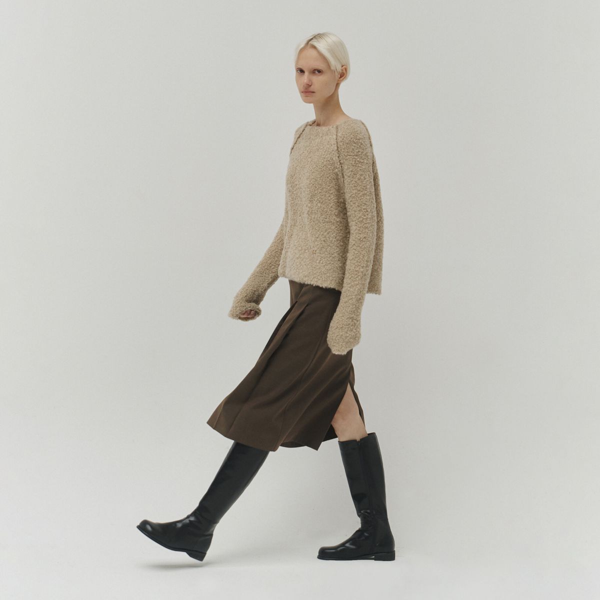 Wool pleats skirt (brown) - 감도 깊은 취향 셀렉트샵 29CM