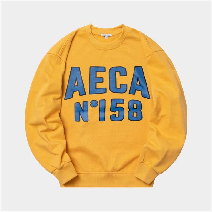 OVERSIZE TEAM AECA HEAVY LOOP SWEAT-YELLOW - 감도 깊은 취향 셀렉트샵 29CM