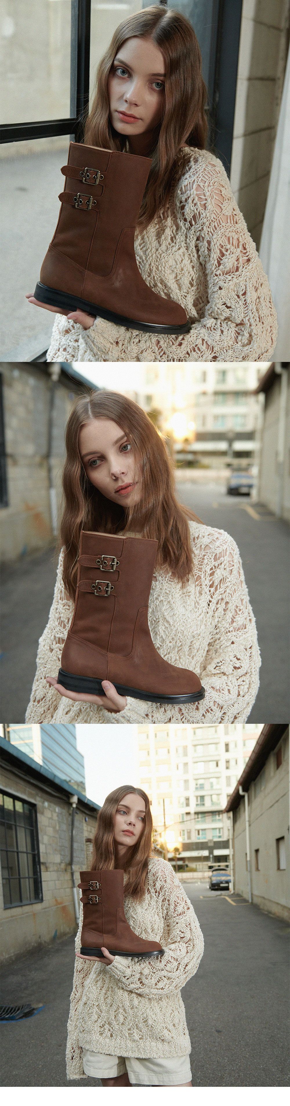 VINTAGE TWO BUCKLES MID BOOT_BUTTERO BLACK - 감도 깊은 취향 셀렉트샵 29CM