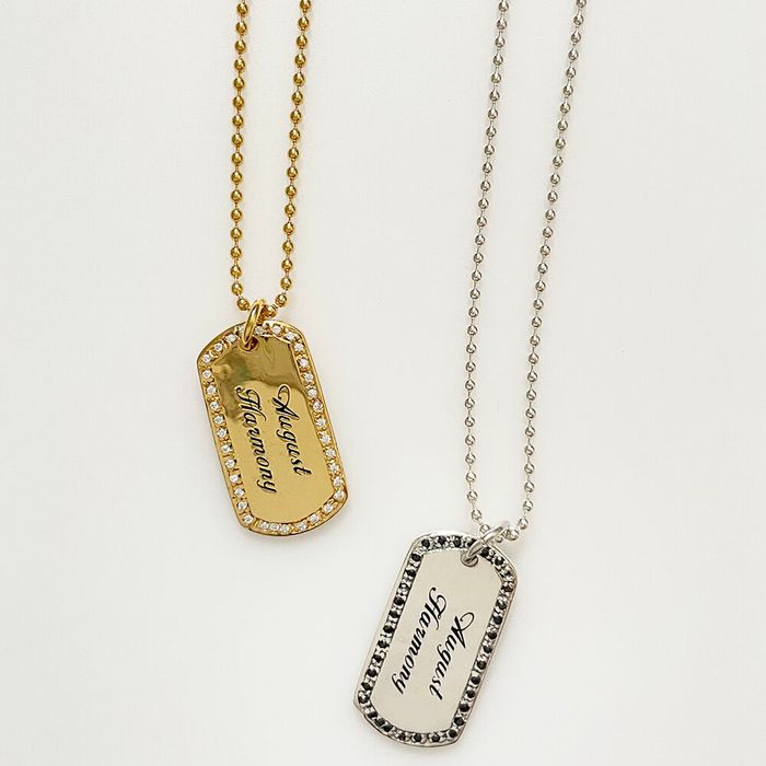 Crystal Name Tag Necklace 2color - 감도 깊은 취향 셀렉트샵 29CM