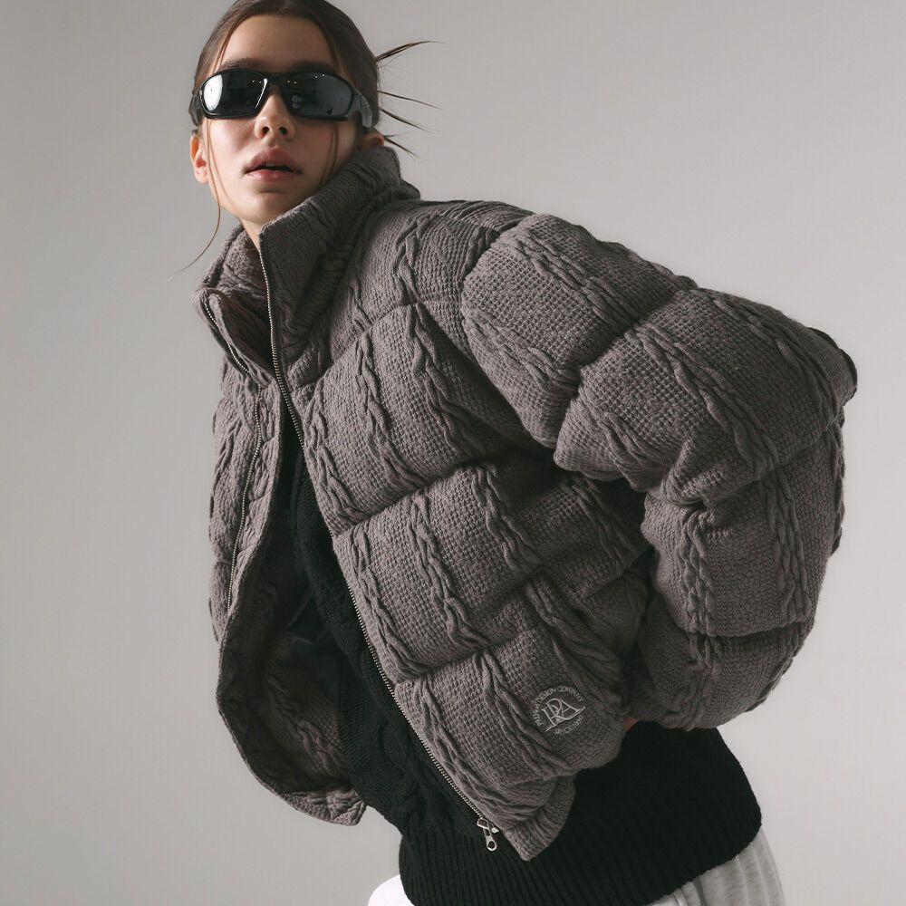 TWISTED KNIT DOWN PADDING GRAY - 감도 깊은 취향 셀렉트샵 29CM