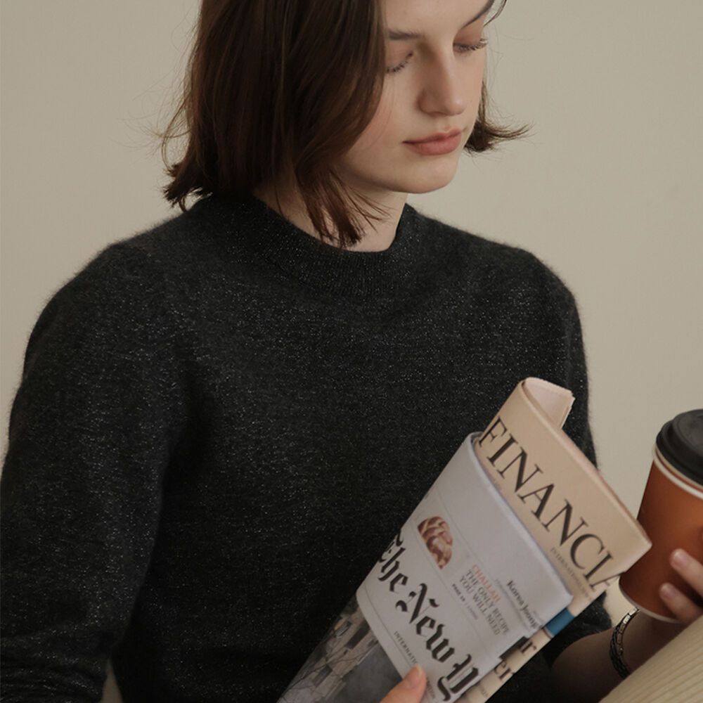 Jane Raccoon Glittering Knit_Charcoal - 감도 깊은 취향 셀렉트샵 29CM