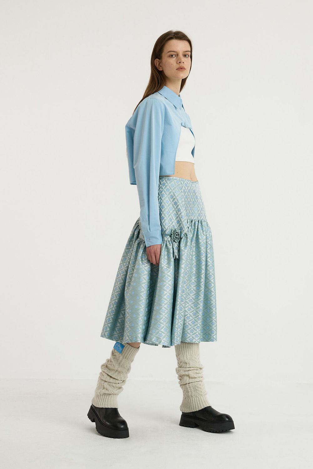 Cropped Ribbon Shirts_Blue - 감도 깊은 취향 셀렉트샵 29CM