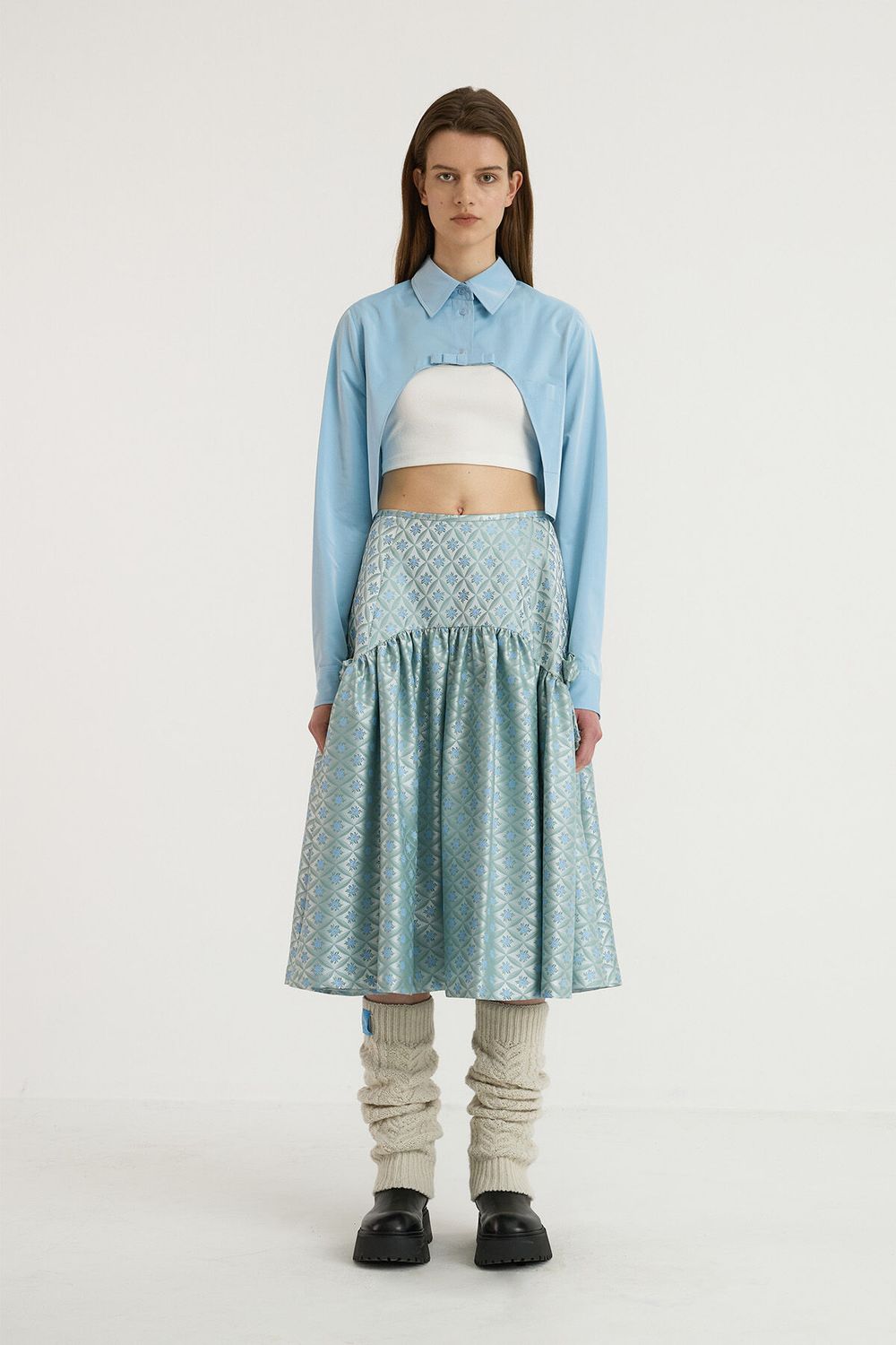 Cropped Ribbon Shirts_Blue - 감도 깊은 취향 셀렉트샵 29CM