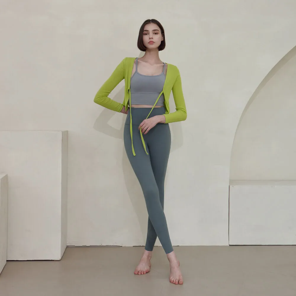 여성 요가복 DEVI-B0049-블루그레이 필라테스 군살 제로 9부 하이퀄 기모 레깅스 - 감도 깊은 취향 셀렉트샵 29CM