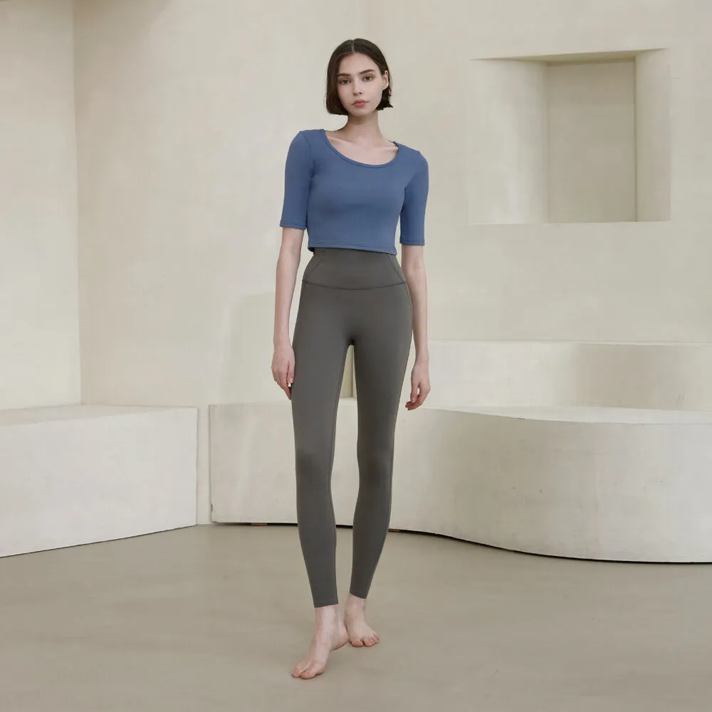 여성 요가복 DEVI-B0049-에쉬브라운 필라테스 군살 제로 9부 하이퀄 기모 레깅스 - 감도 깊은 취향 셀렉트샵 29CM