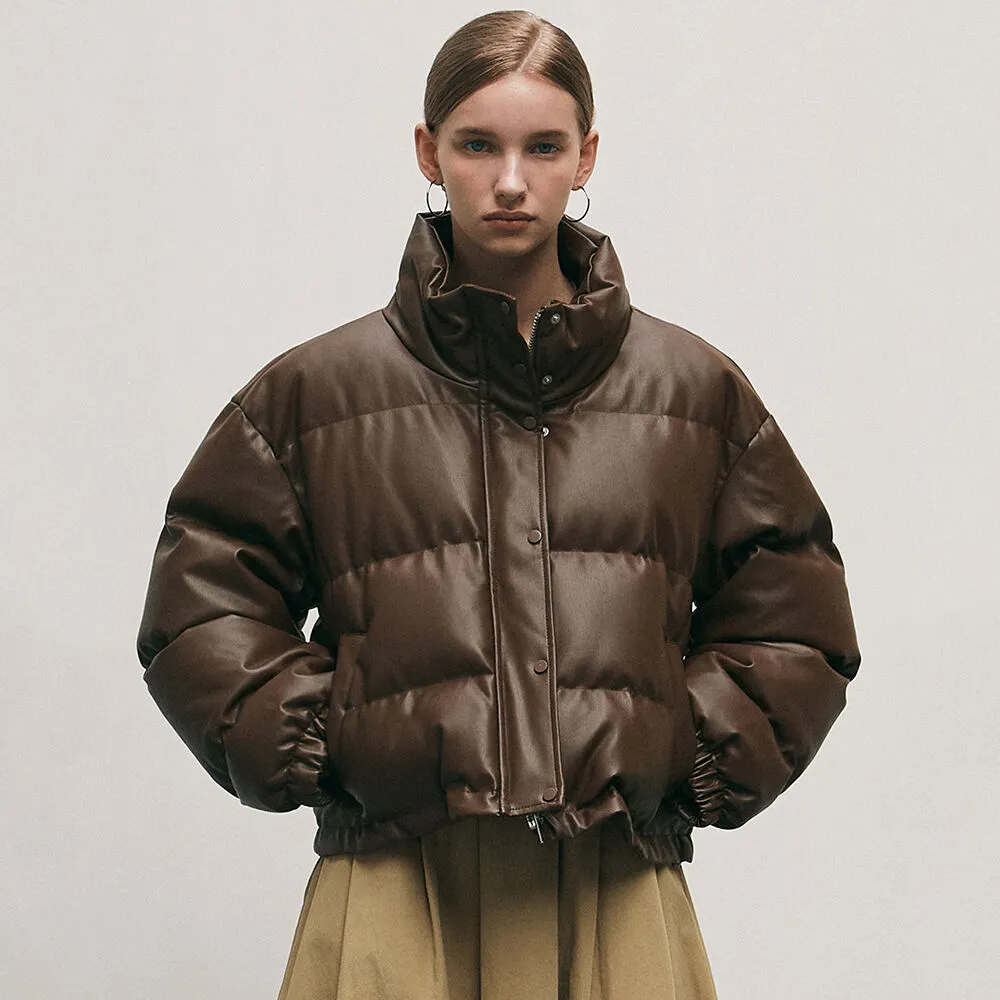 SENSUAL LEATHER SHORT PADDING_BROWN - 감도 깊은 취향 셀렉트샵 29CM