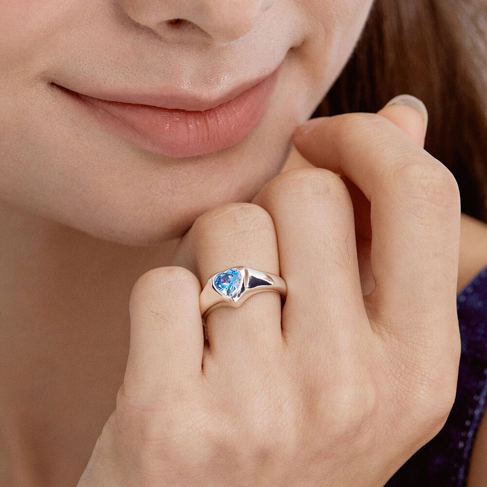 (SILVER925) Twinkle Heart Cubic Ring CR1816 - 감도 깊은 취향 셀렉트샵 29CM